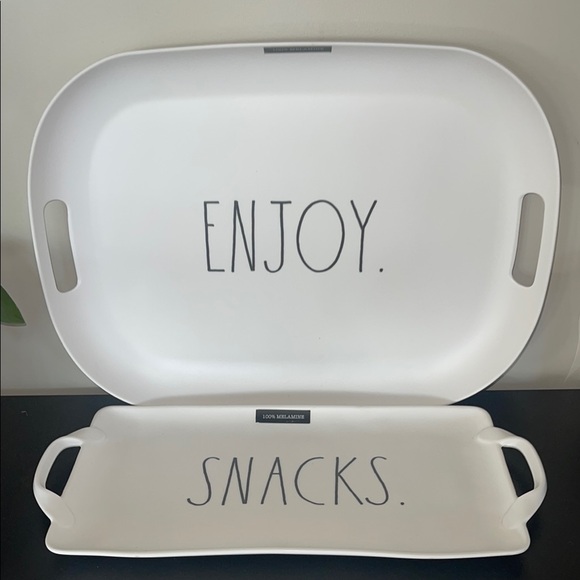 Rae Dunn | Kitchen | Newrae Dunn Set Of White Trays Featuring Enjoy And ...